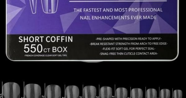 Soft Gel Tips Short Coffin 11 Sizes 550pcs