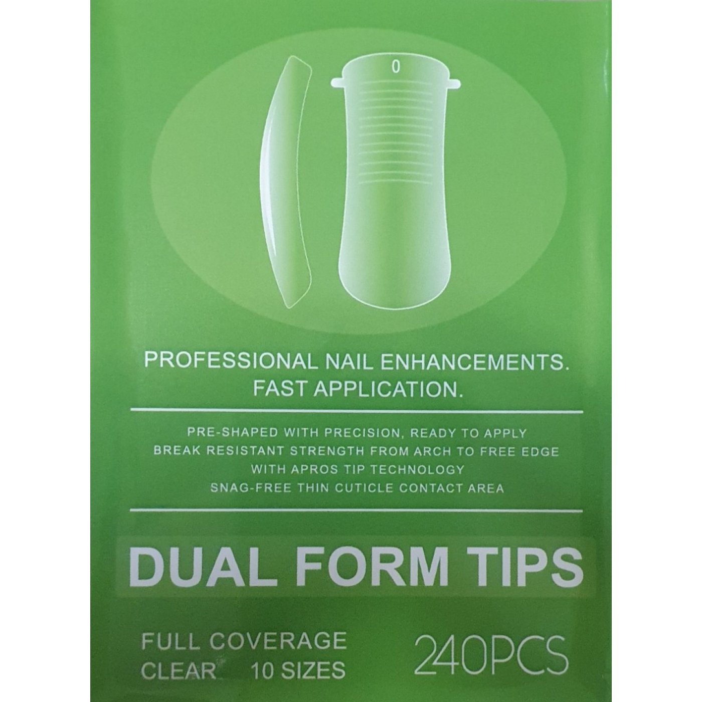 Dual Form Tips Square 10 Μεγέθη 240τμχ - 10412