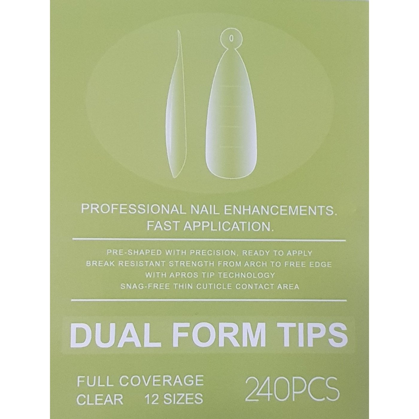 Dual Form Tips Stiletto 12 Μεγέθη 240τμχ