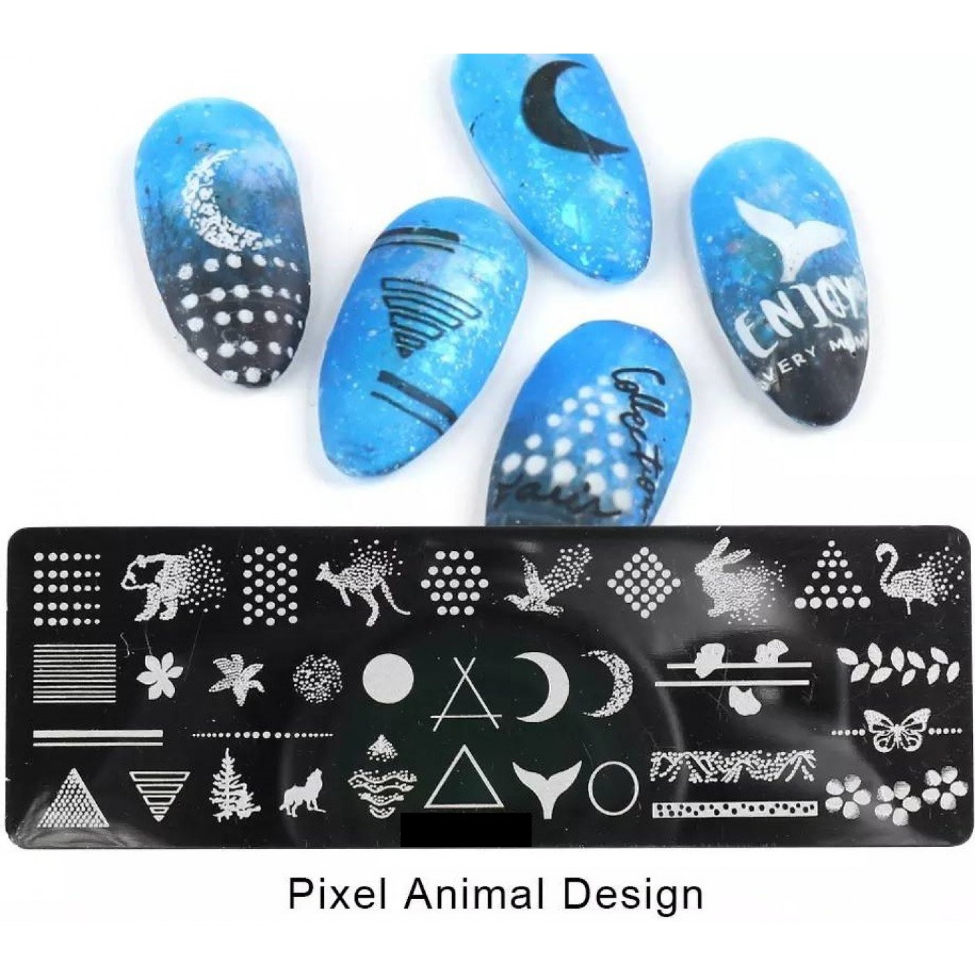 Στάμπα Nail Art Pixel Animal Design 07